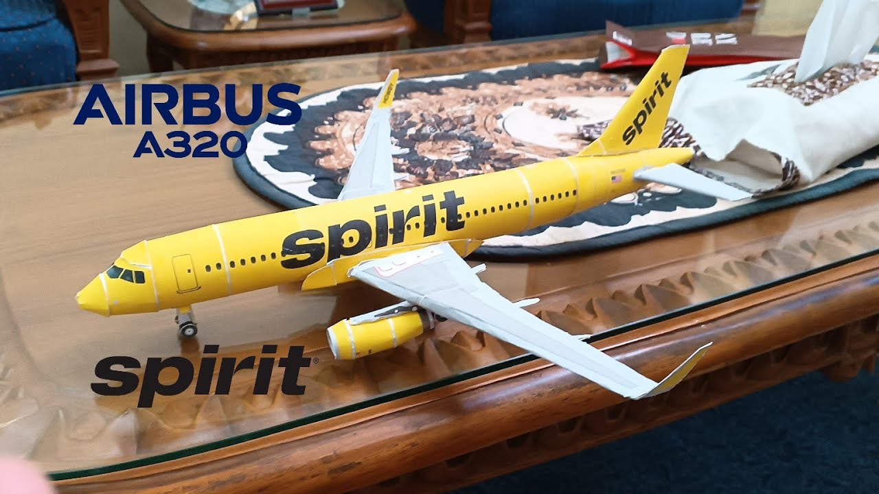 Paper-Replika Models | Papercraft Spirit Airlines A320 | 1/100 Scale ...