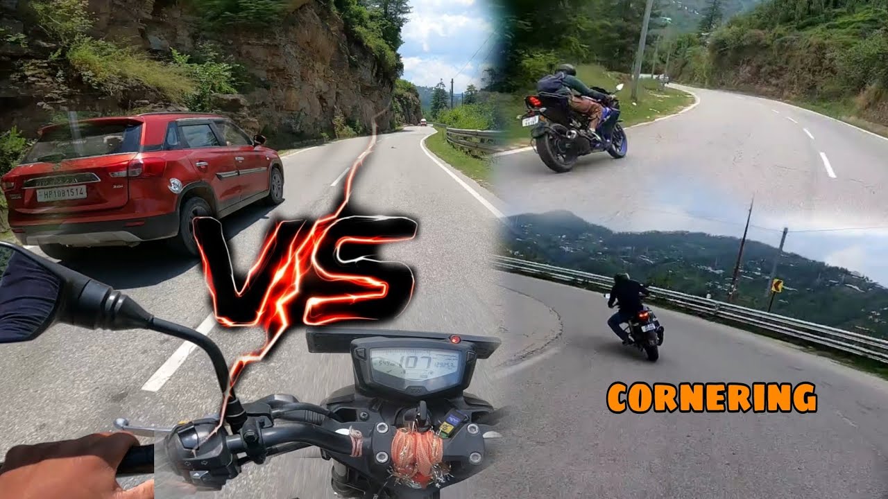 Car vs Bike 🥵🥵 Race lg gyi 💥 || cornering🔥🔥 || #himachal #rohru #foryou ...