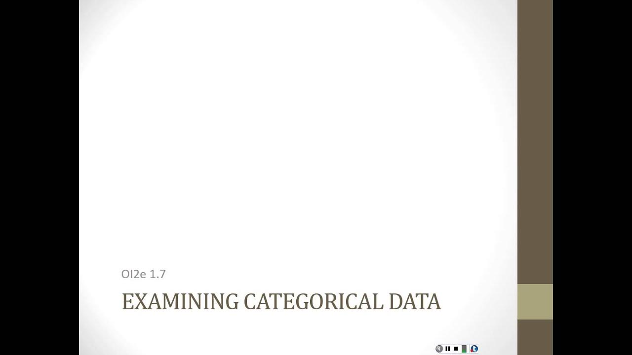 OpenIntro 2nd Edition - Chapter 1 part 8 - Descriptive analysis of categorical data - YouTube