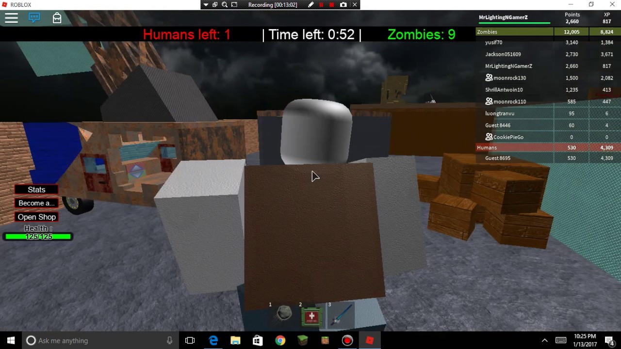 Roblox | Playing with more friends | Humans vs Zombies | Playing with 4 ...