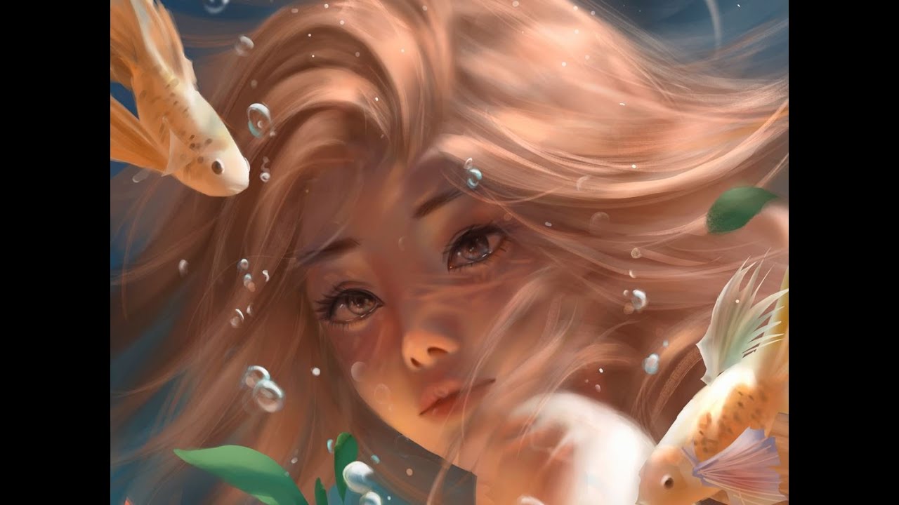 mermaid painting process - YouTube