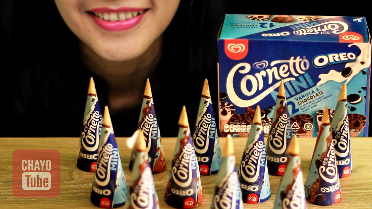 ASMR ES KRIM CORNETTO MINI OREO TERBARU | VANILLA DAN COKLAT DENGAN ...
