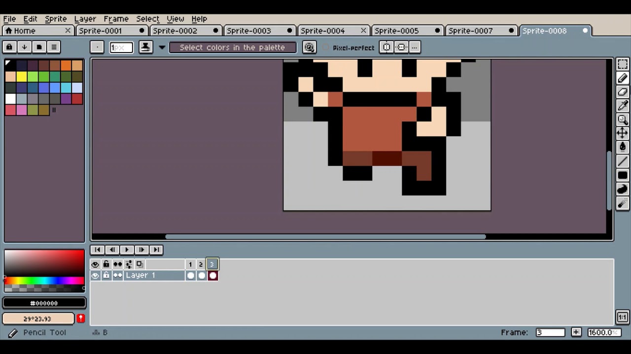 How to make a walking top down (Down Movement) animation on Aseprite ...