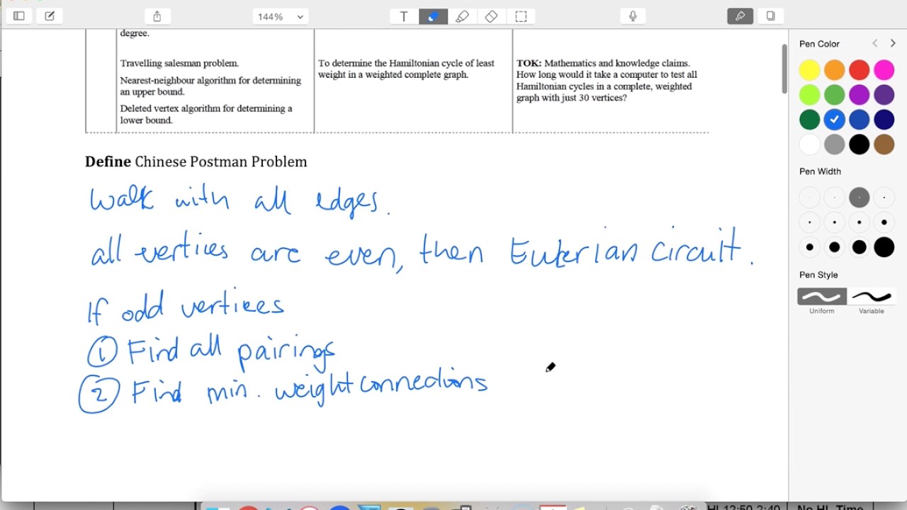 Further Math 6.10 Define Chinese Postman Problem - YouTube