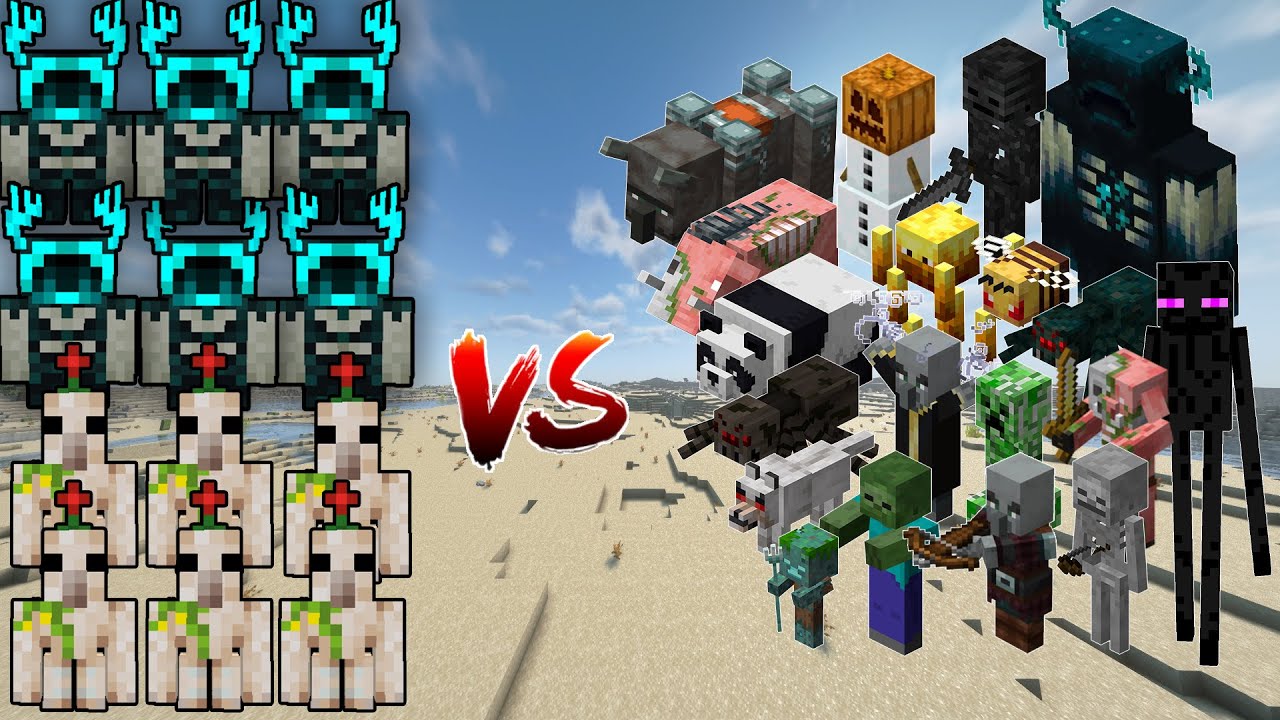 Baby Golem-Warden vs All mobs Minecraft Battles Mod - YouTube