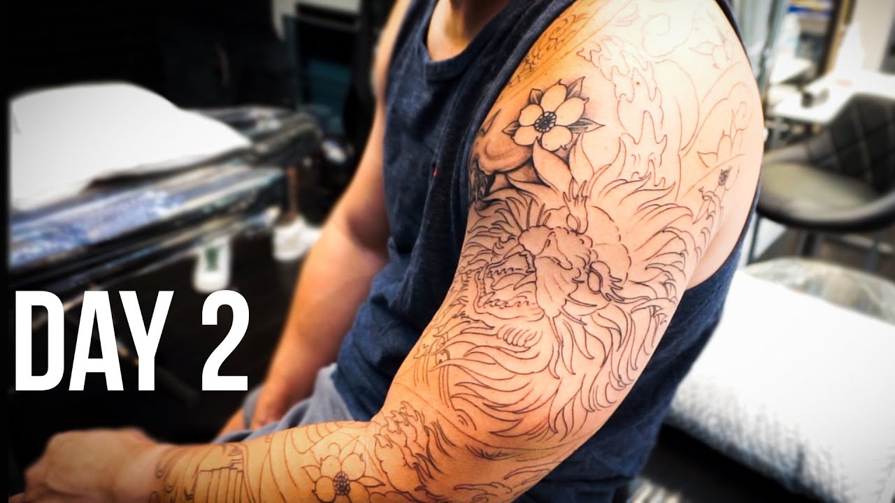 FULL IREZUMI ARM SLEEVE TATTOO! *DAY 2* - YouTube