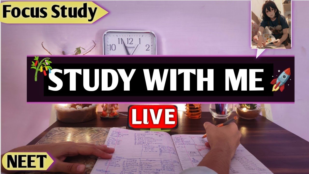 🚀 📚STUDY WITH ME LIVE: NEET 2025 JEE2025 3-Hour LIVE STUDY SESSION # ...