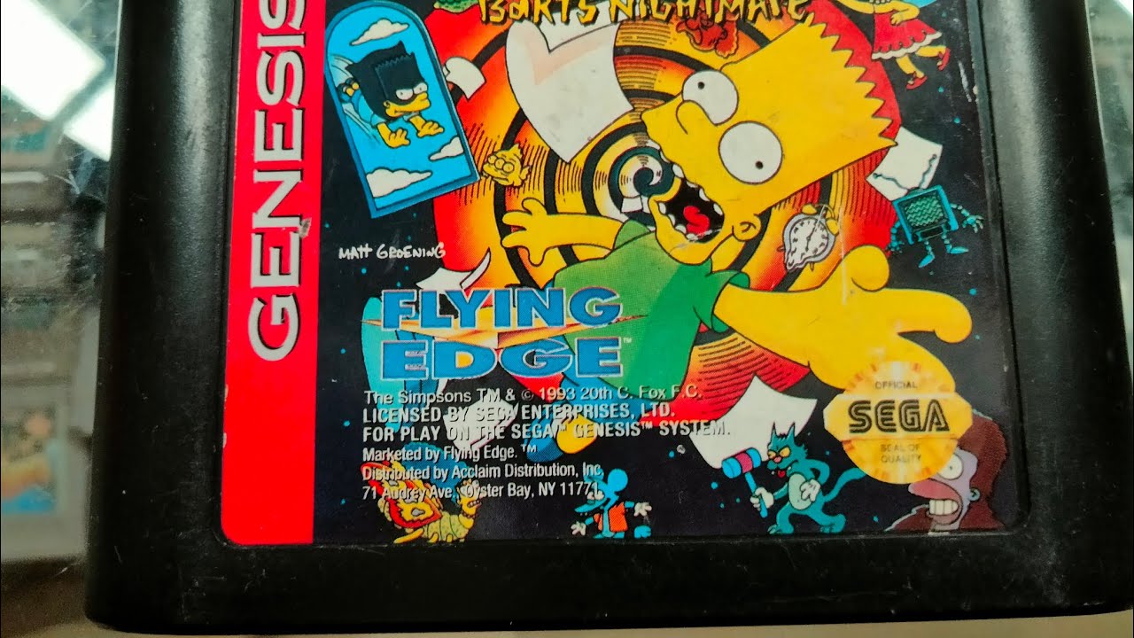 The simpsons Bart's nightmare Sega Genesis - YouTube