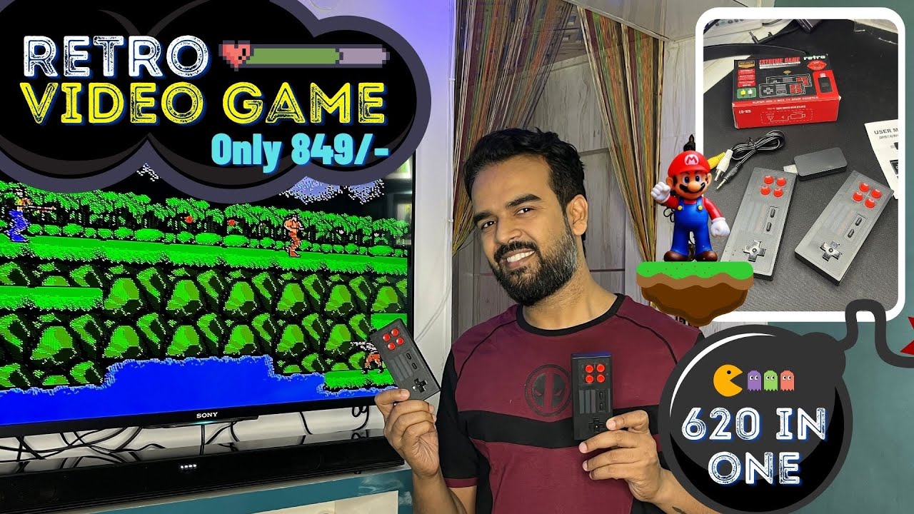 Wireless Retro Video Game Box 620 in 1 8bit Game Box Unboxing & Review ...