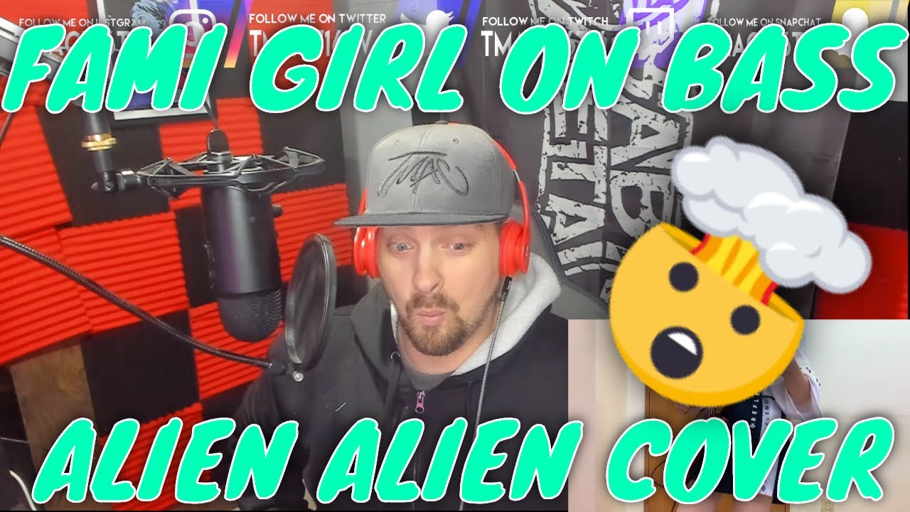 REACTION! FAMI - JAPANESE GIRL ON BASS (Alien Alien) BASS COVER - YouTube