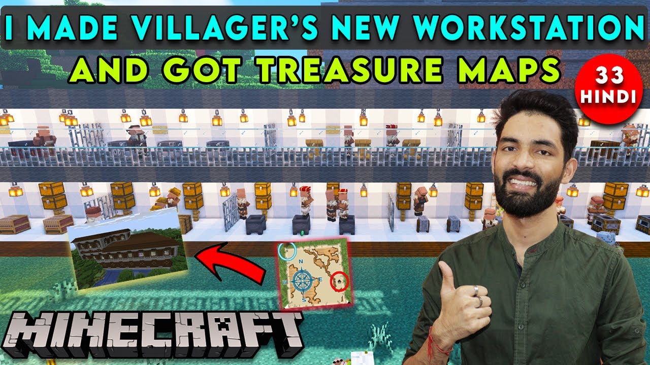 I MADE A VILLAGER WORKSTATION AND GOT TREASURE MAP - MINECRAFT SURVIVAL ...