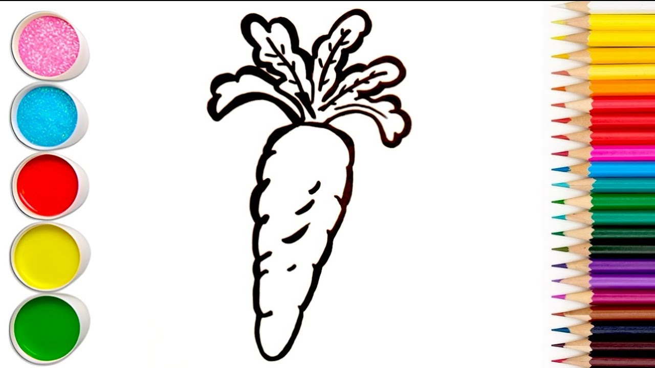 How to Draw a Carrot 🥕 for kids || Easy Drawing steps - YouTube