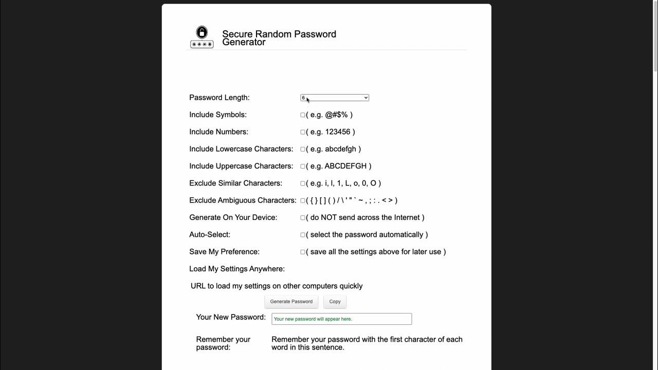 Secure Random Password Generator - YouTube
