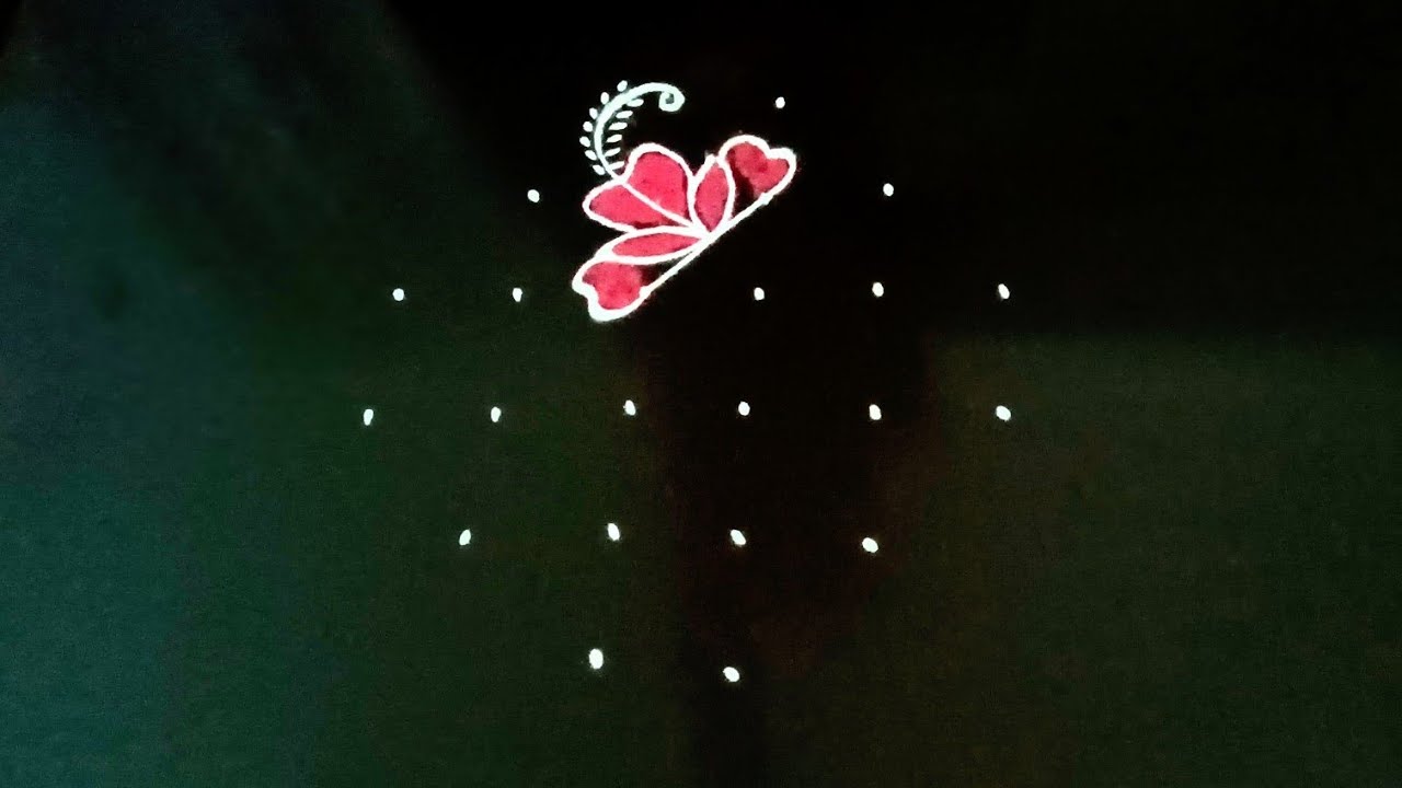 Simple daily rangoli designs with colours and dots - YouTube