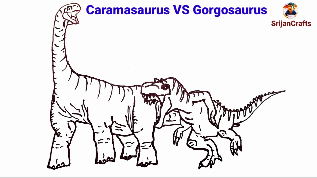 How to draw dinosaurs | Step by step | Caramasaurus VS Gorgosaurus ...