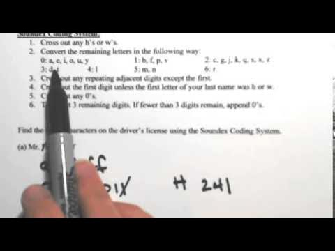 Soundex Coding System - YouTube
