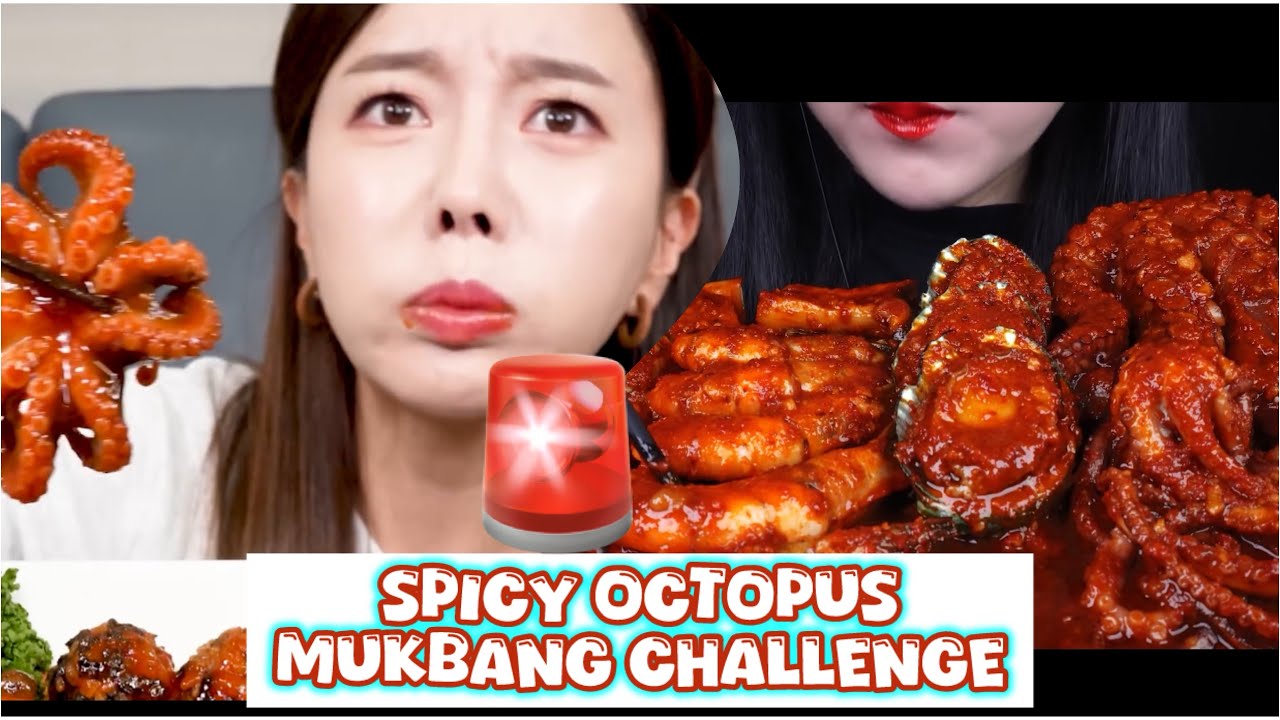 🚨OCTOPUS MUKBANG 🐙 | Super Chewy, Spicy & Juicy ASMR Eating Sounds ...