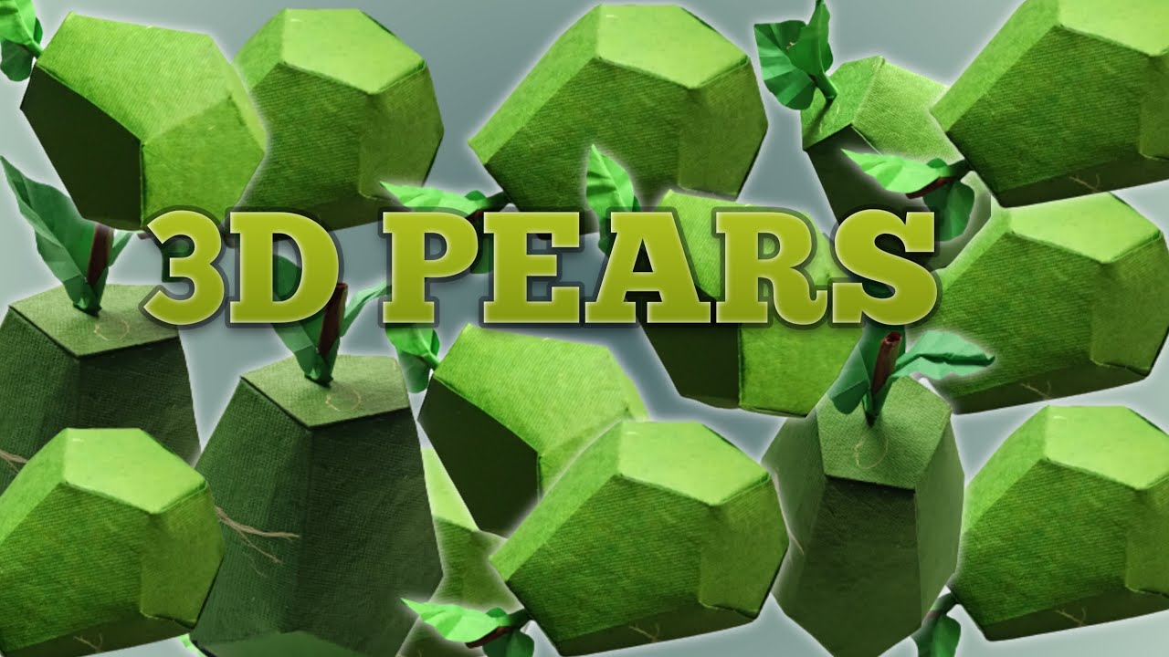 3d paper pear, pear paper craft, How to make a paper pear, crafting a ...