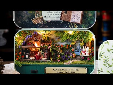 Diy miniature box theatre/ countryside notes - YouTube