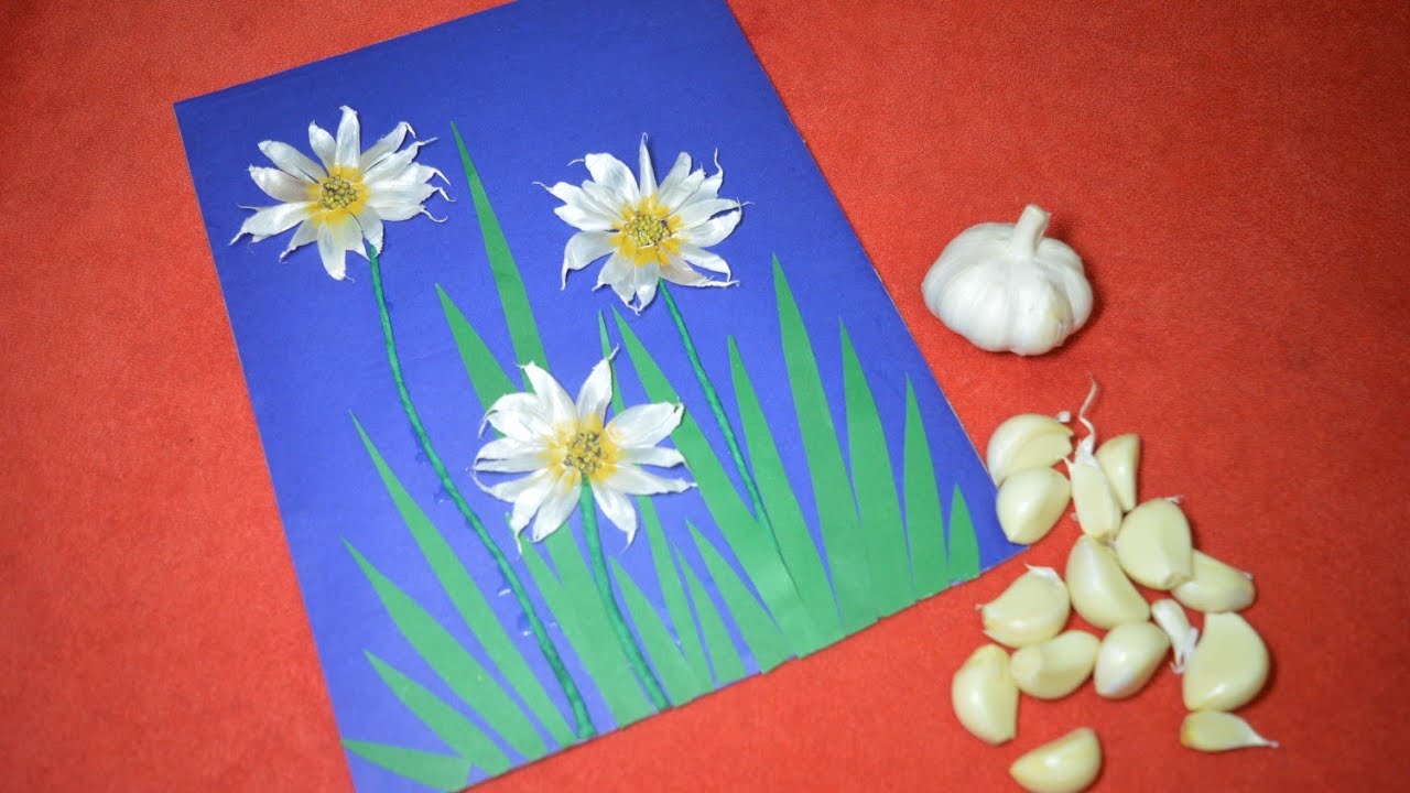Garlic peel flower /diy craft / best out of waste / wall decor ideas ...