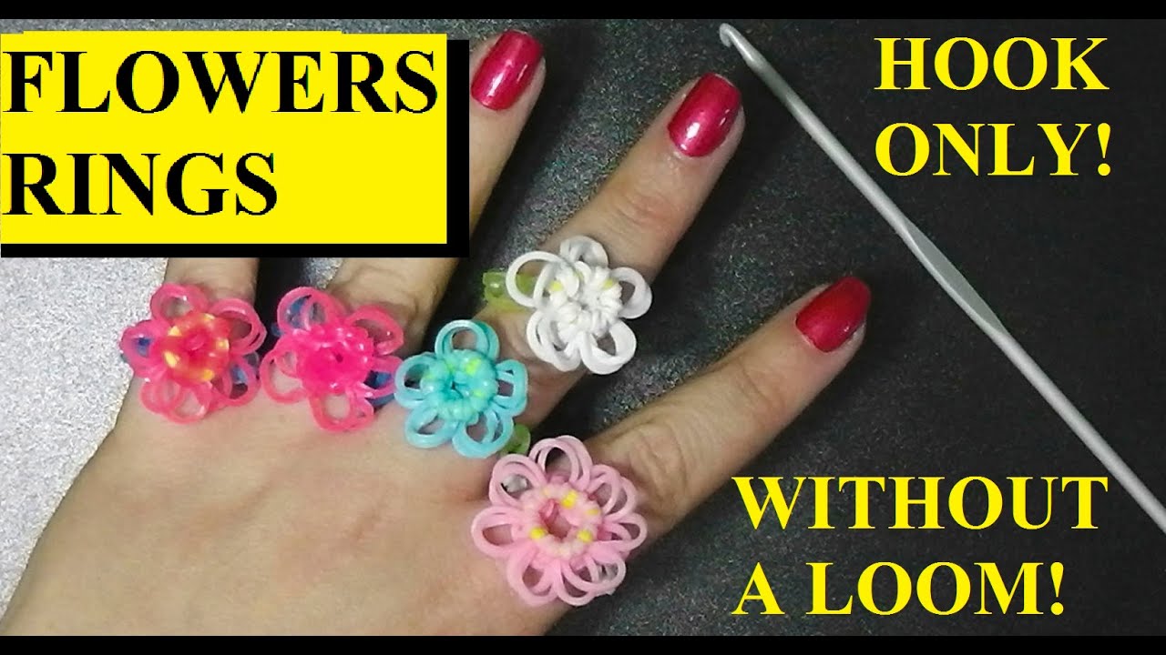 HOW TO MAKE FLOWERS WITH HOOK ONLY WITHOUT RAINBOW LOOM FLOWER RING how-to-make-flowers-with-hook-only-without-rainbow-loom-flower-ring