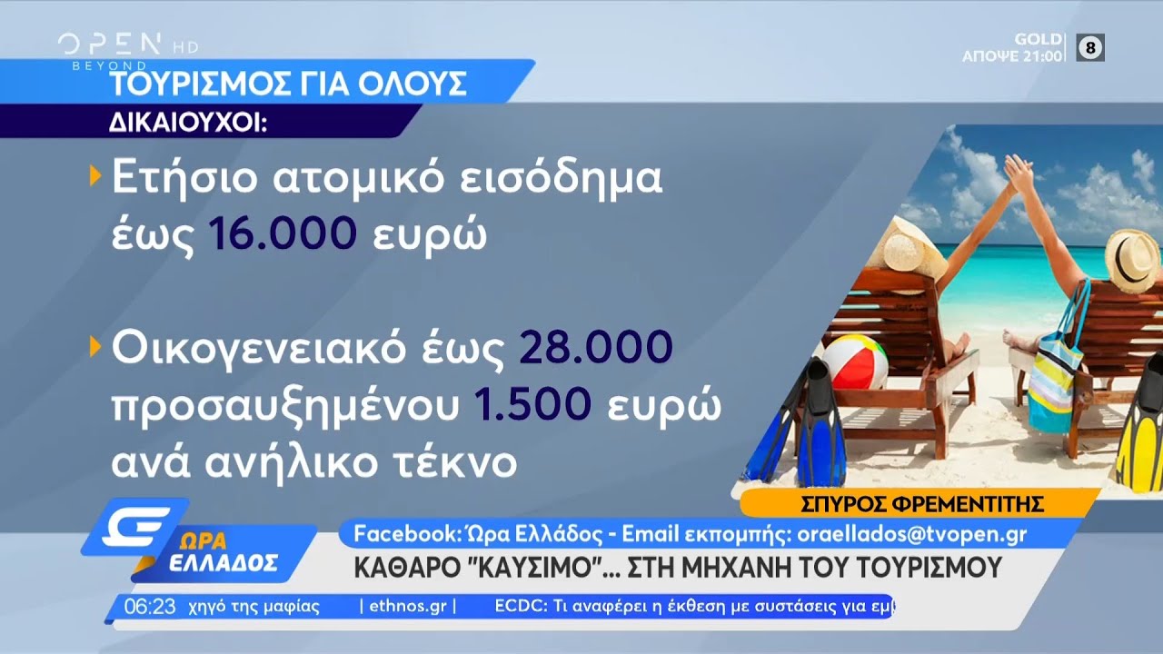 Τουρισμός για όλους: Ποιοι οι δικαιούχοι | Ώρα Ελλάδος 2/6/2021 | OPEN ...