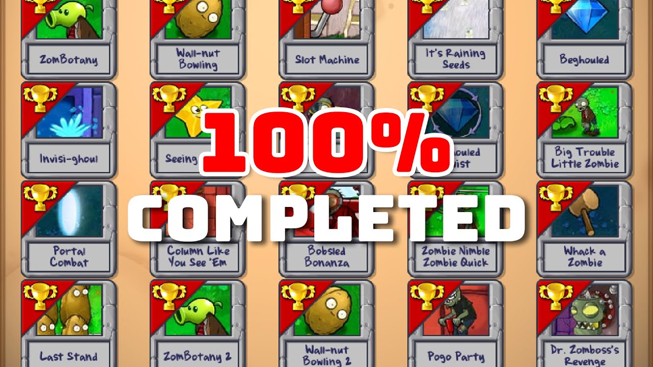 Plants vs Zombies - All Minigames Complete | Full Game Complete ...