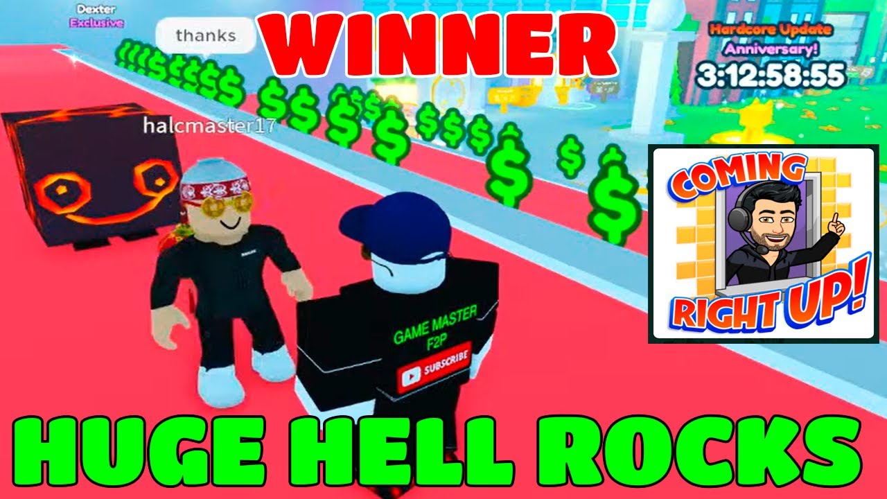 Winner of a huge hell rock in the last giveaway in pet sim x. How to ...
