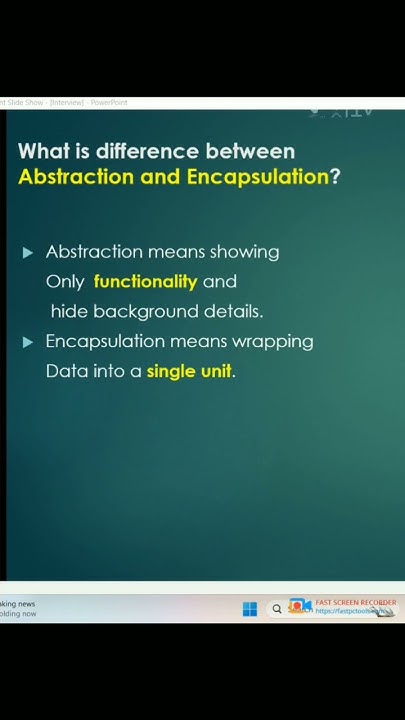 what is abstraction | what is encapsulation | c# interview questions ...