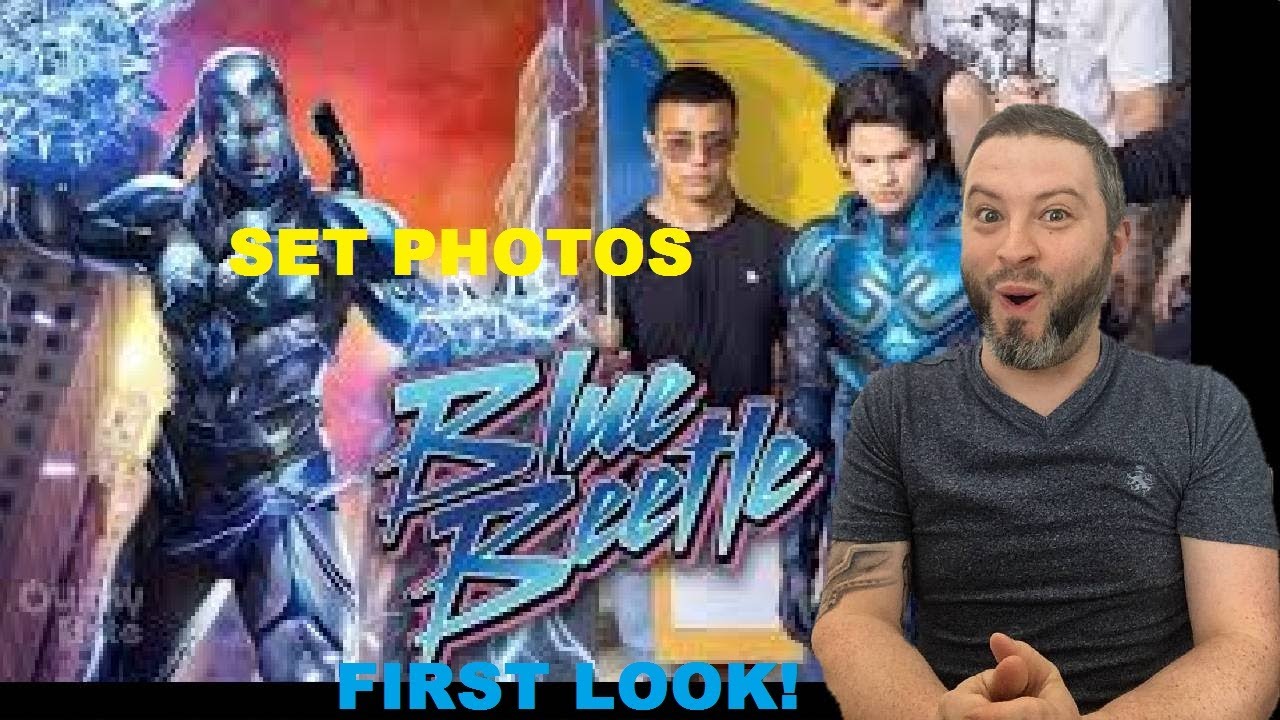 Blue Beetle Set Photos Xolo Maridueña in Full Costume - YouTube