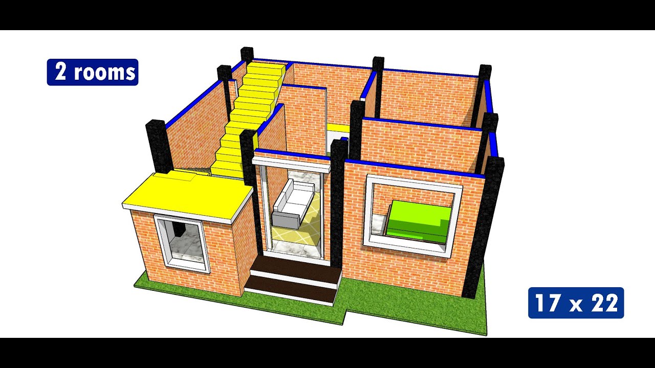 17 by 22 chota ghar ka design II 17 x 22 small house plan II 17*22 ...