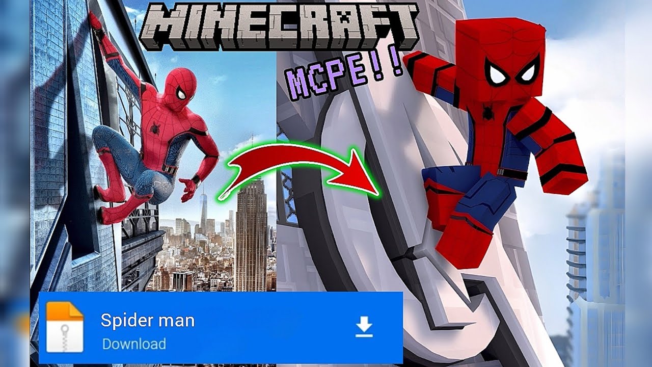Download SPIDER MAN MOD FOR Minecraft PE // MCPE Mods!! - YouTube