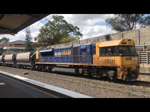 Pacific National TT111 and TT109 Passing Through Chester Hill Train ...