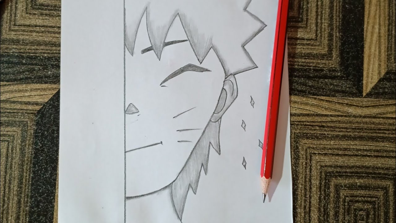 how to draw Naruto kid half face | 🖋 anime boy drawing for beginners.# ...