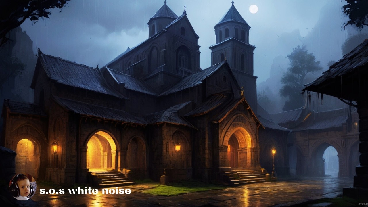 Gregorian Chant Relaxing rain sounds on Monastery at night to meditate ...