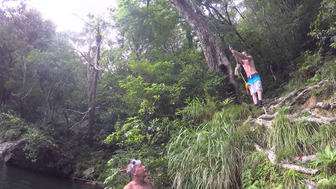Rope swinging Aha Falls, Okinawa, Japan - YouTube