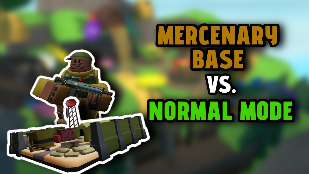 MERCENARY BASE ONLY VS. NORMAL MODE || ROBLOX Tower Defense Simulator ...