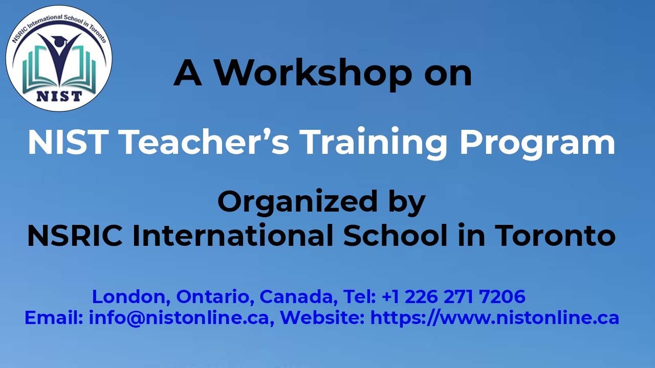 A Workshop on NIST Teacher's Training Program || The Best Online ...