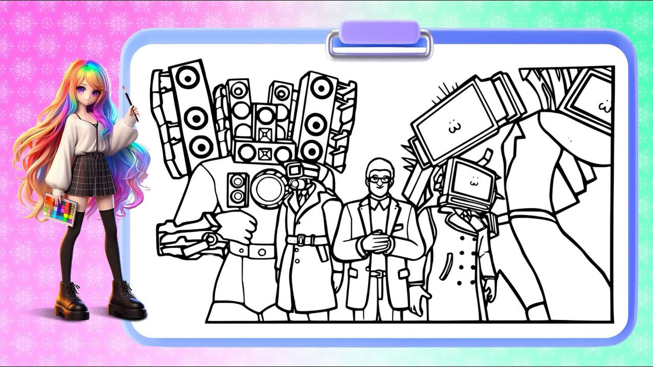 Skibidi Toilet New Coloring Pages / How To Color Titans save Cameraman ...