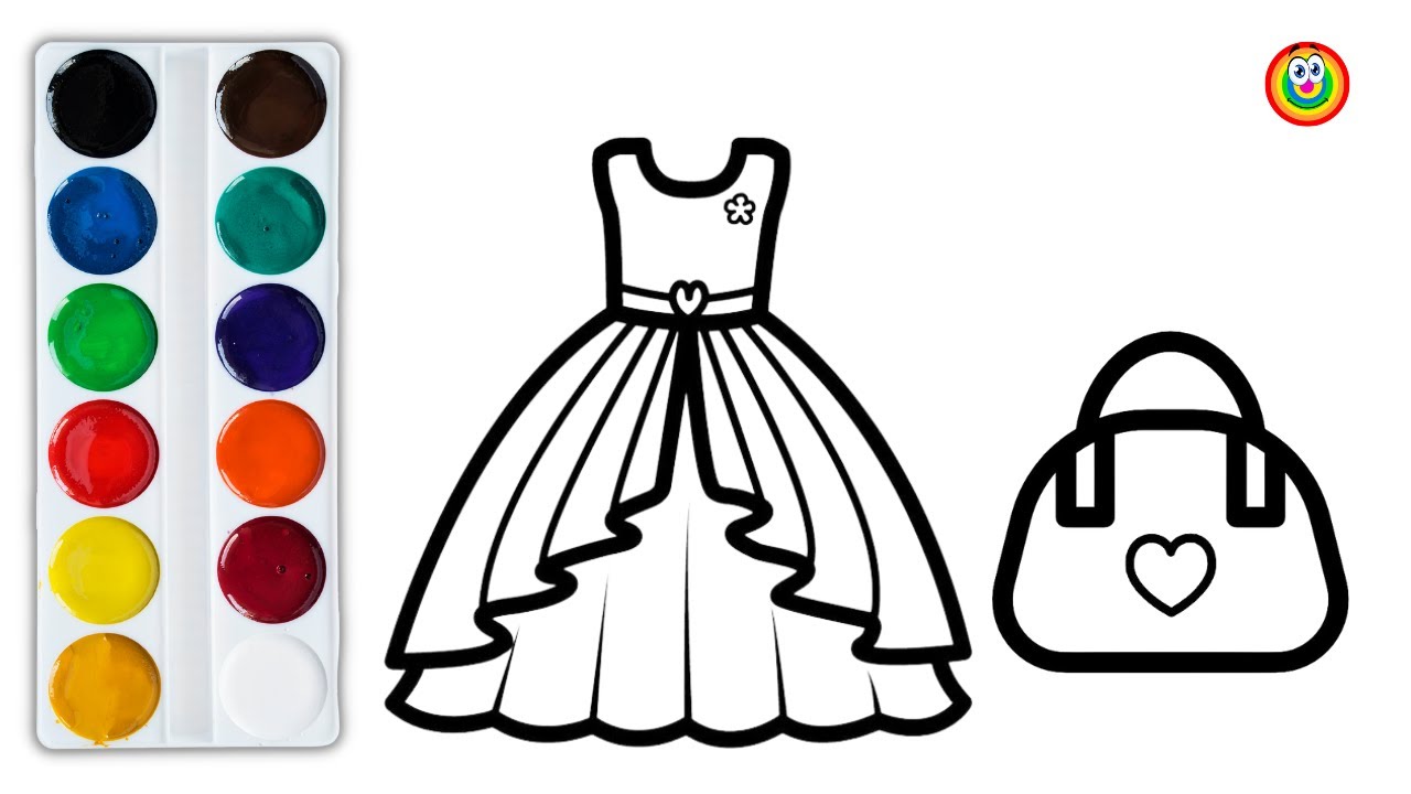 Frock Painting, Coloring for Kids & Toddlers | Let's Paint Together ...