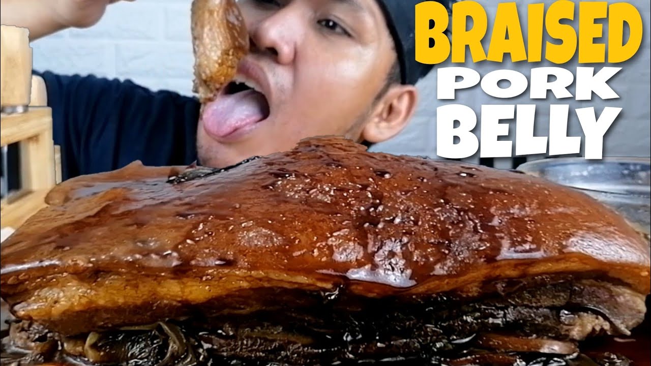 HUGE BRAISED PORK BELLY | COOKING MUKBANG ASMR - YouTube