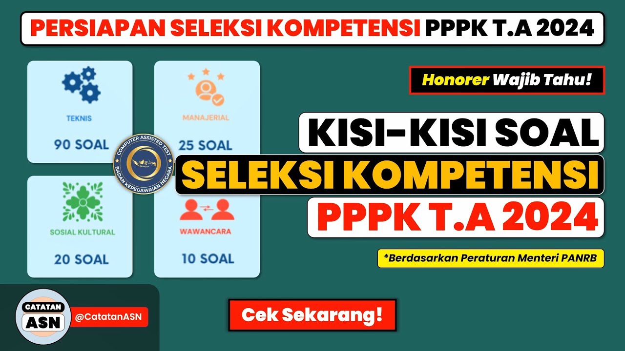 Kisi-Kisi Soal Seleksi Kompetensi PPPK 2024 – Materi Seleksi Kompetensi ...