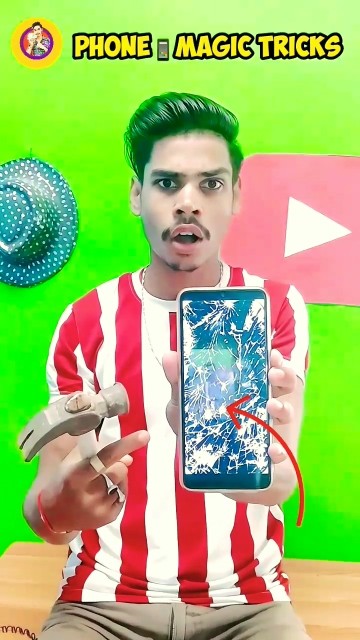 🔥New phone glass damage magic tricks🤢#youtubeshorts #magic #tricks # ...