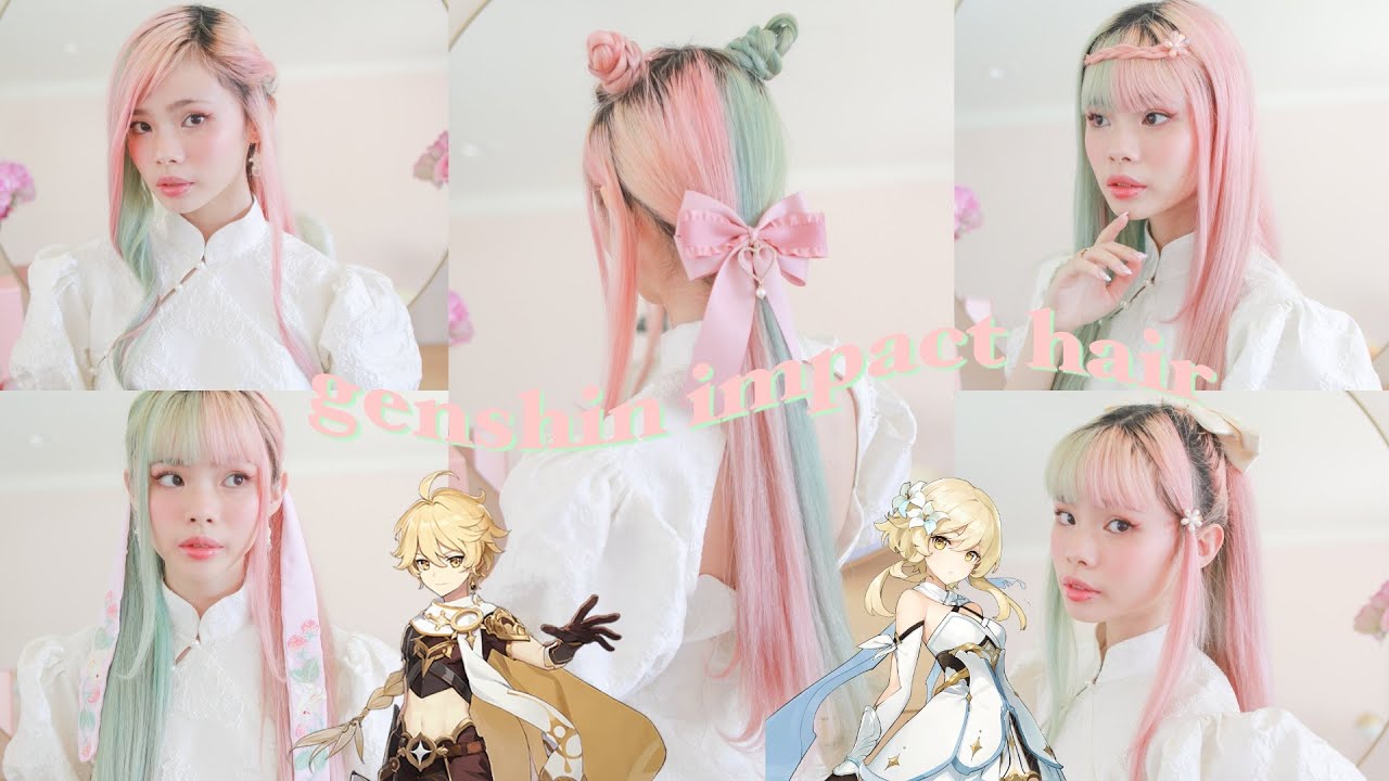 easy daily hairstyles inspired by genshin impact part 2! (ganyu, hutao ...