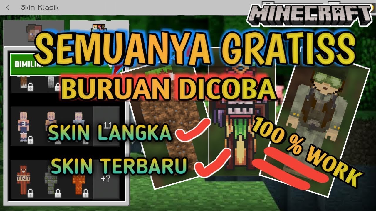Woww !!! Semua Skin Bisa digunakan di Minecraft - YouTube