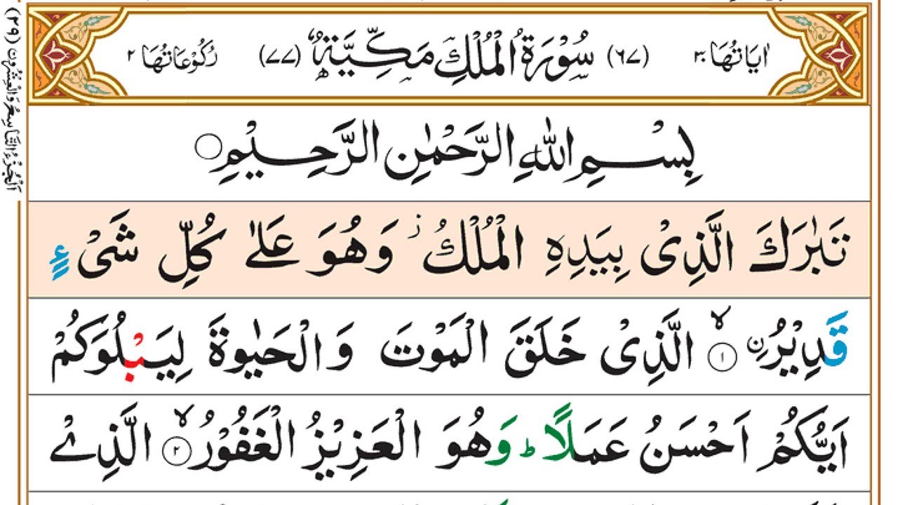 Surah Mulk Complete Surah Al Mulk Quran Karim Beautiful Quran Recitation
