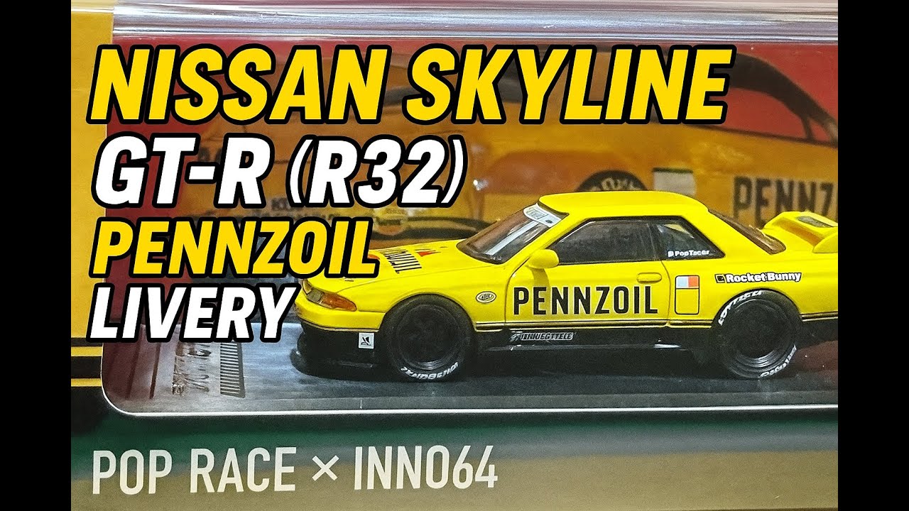 Pop Race x Inno 64 Nissan Skyline GT-R (R32) Pennzoil Retro Livery ...