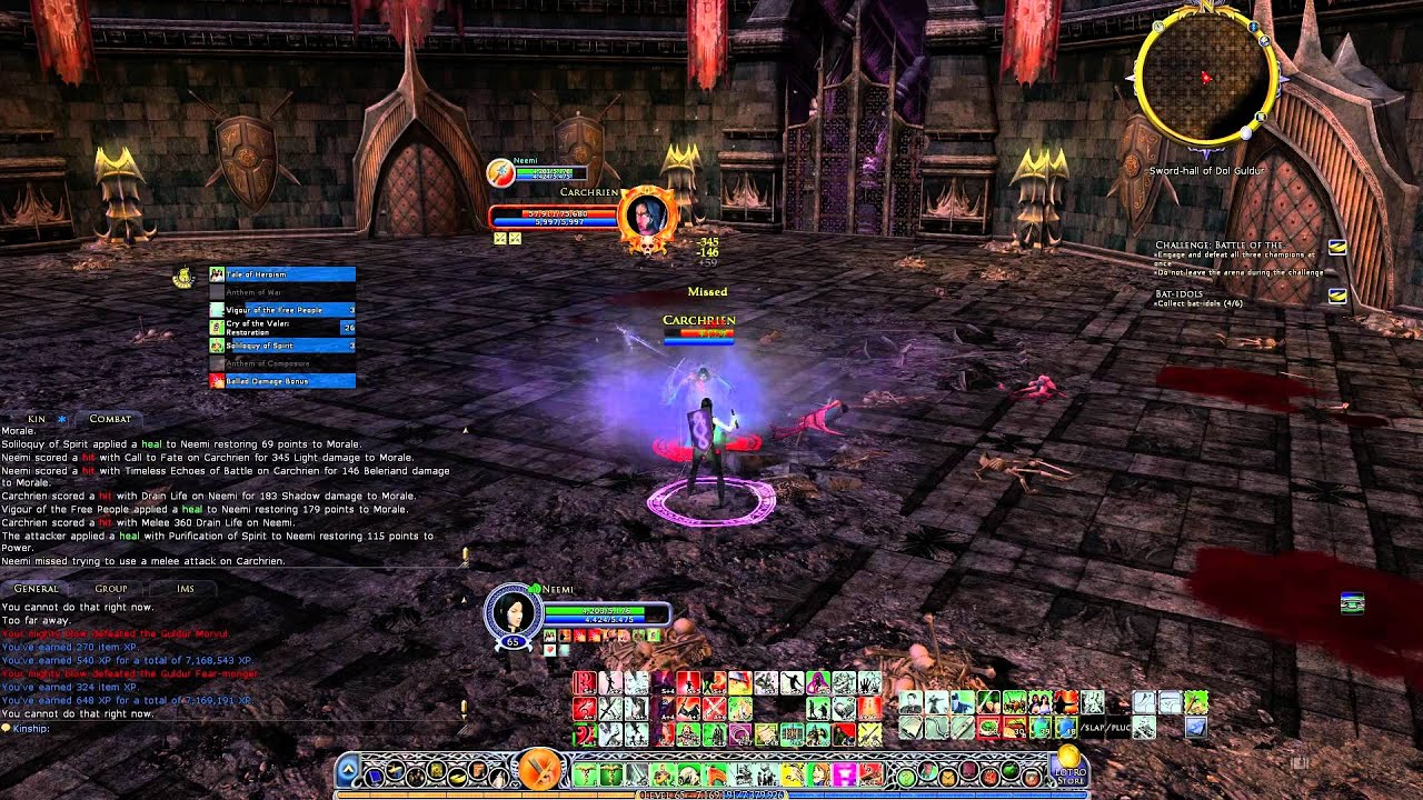 LOTRO - lvl 65 Minstrel soloing Sword-Hall - YouTube