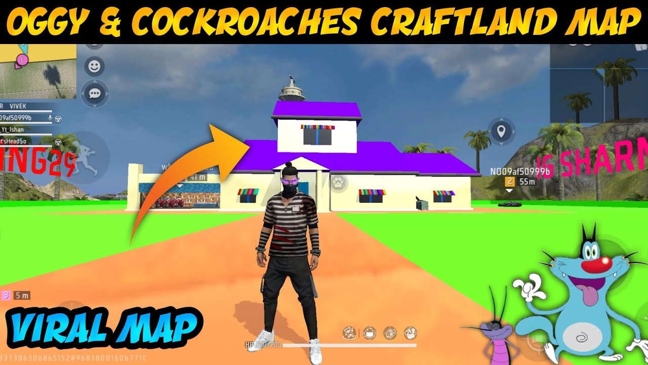 OGGY & COCKROACHES CRAFTLAND MAP | FREE FIRE NEW MAP CODE | FLYING CAR CRAFTLAND MAP | FREE FIRE ...
