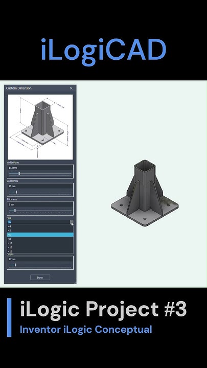 iLogic Project #3 I Inventor iLogic #ilogic #Autodesk #simulation #mechanical #Design #engineers ...